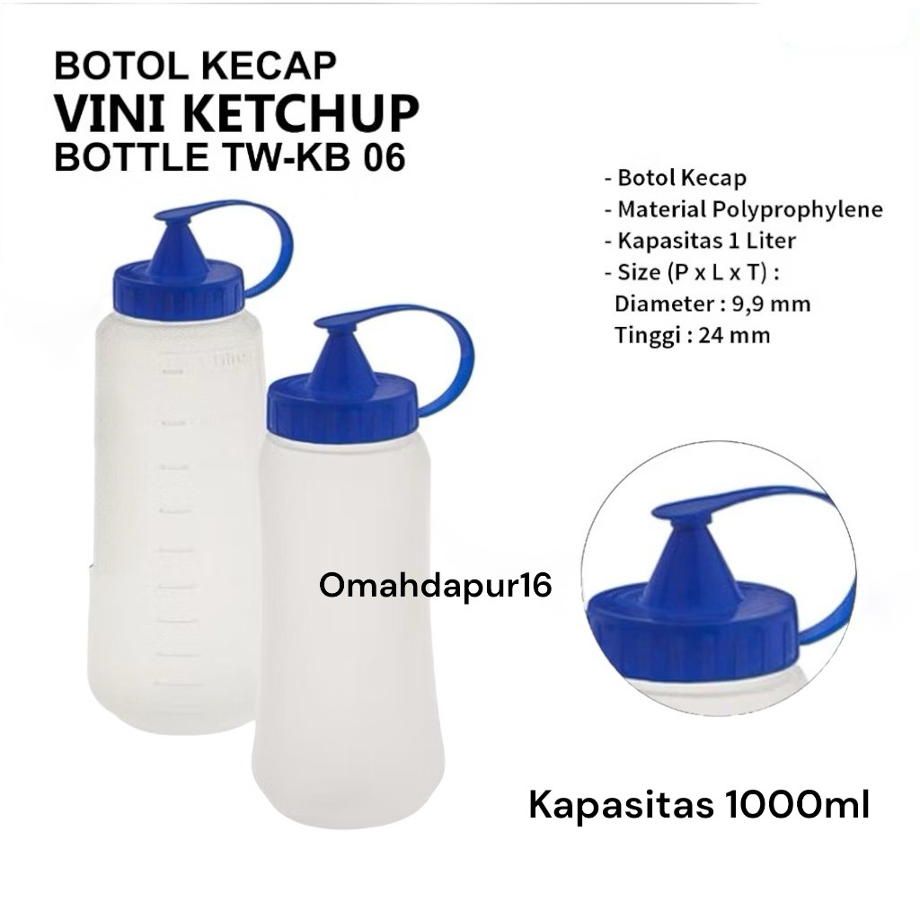 Jual Botol Kecap Plastik Tutup 300ml 1000ml BIGGY BPA FREE FOOD GRADE ...