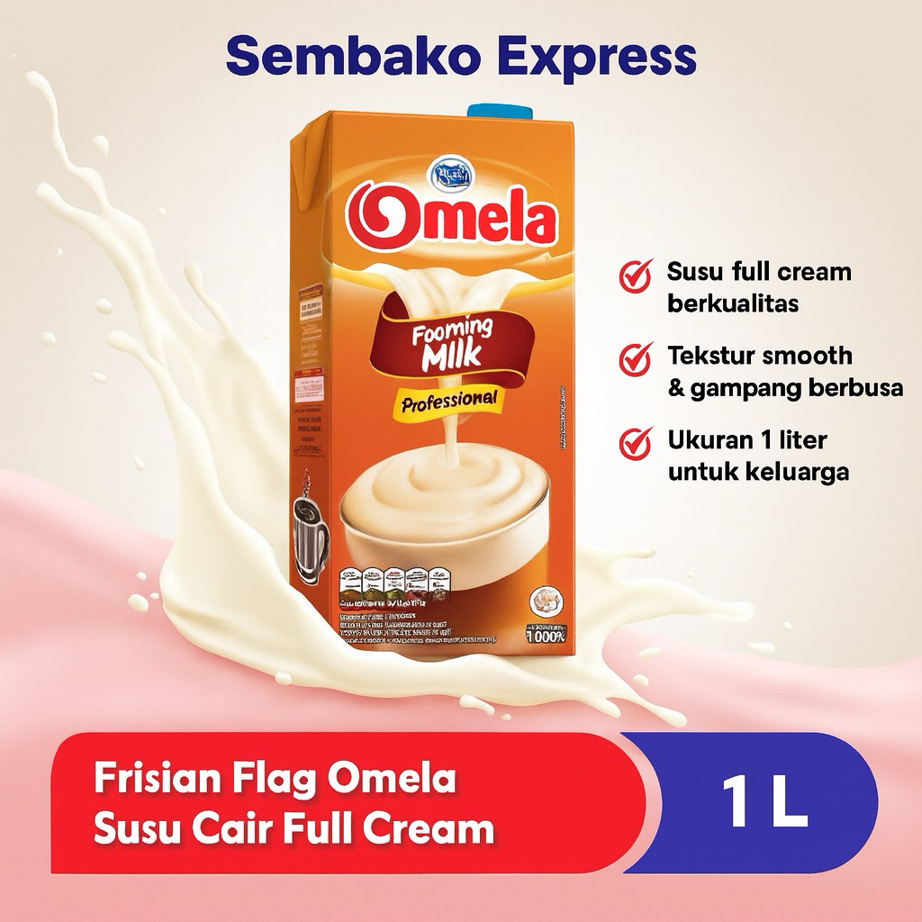 Jual Frisian Flag Omela Susu Cair Full Cream 1 Liter | Shopee Indonesia