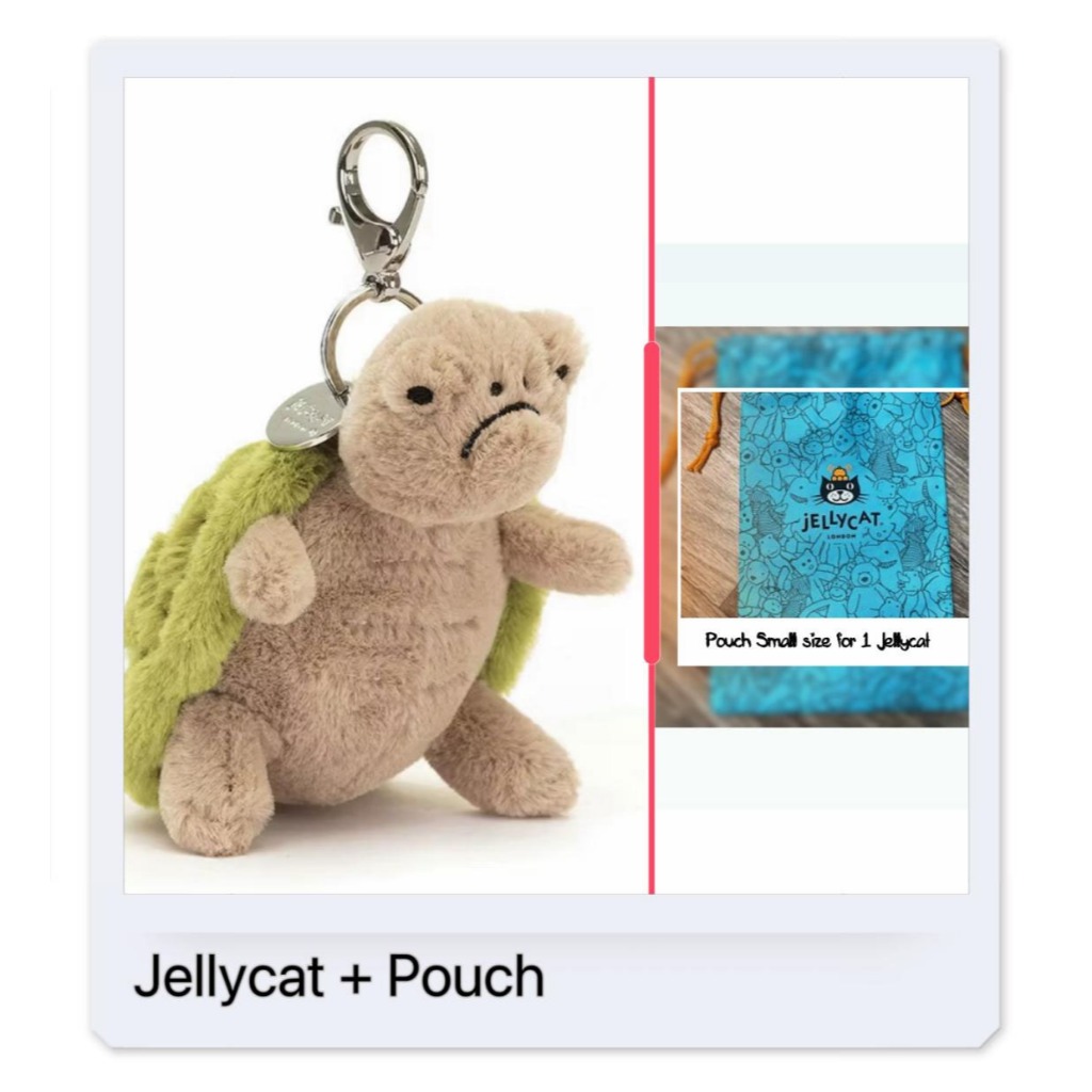 Jual Boneka Original Jellycat Timmy Turtle Bag Charm Keychain Gift ...