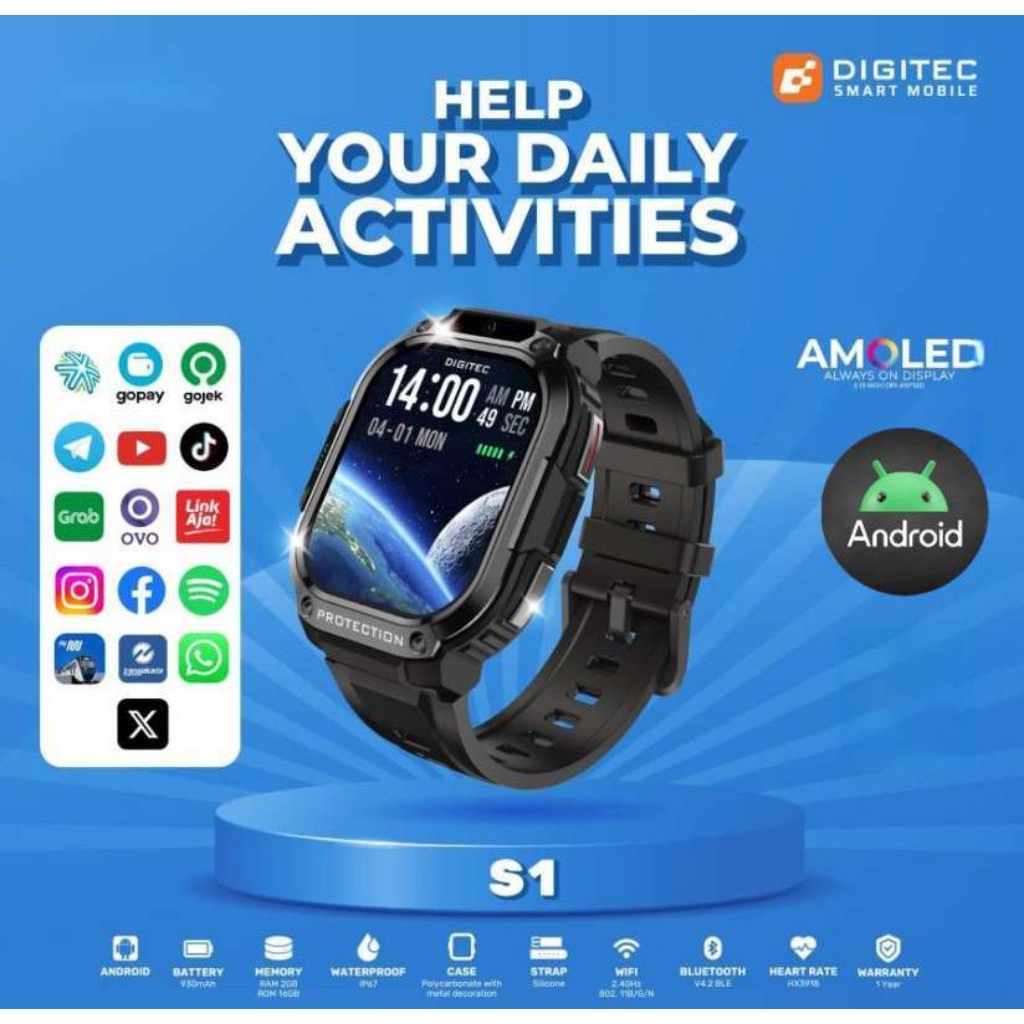 Jual Digitec Smart Mobile S1 Jam Tangan HP Smartwatch Handphone GPS 4G ...