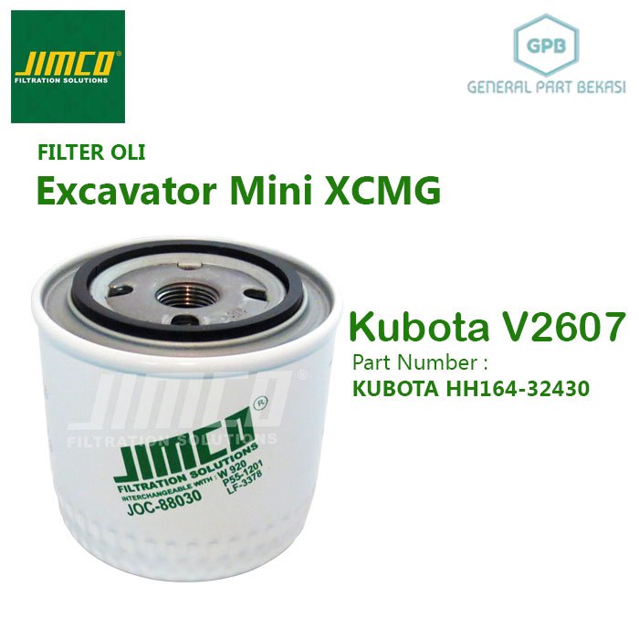 Jual Filter Oli Excavator Mini XCMG Kubota V2607 HH164-32430 Jimco ...