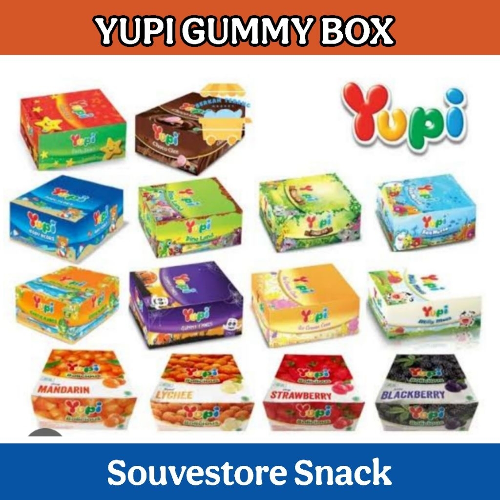 Jual Yupi Candy Gummy Yupi All Varian box isi 24 | Shopee Indonesia