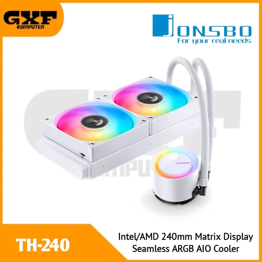 Jual JONSBO TH-240 WHITE Intel/AMD 240mm Matrix Display Seamless ARGB ...