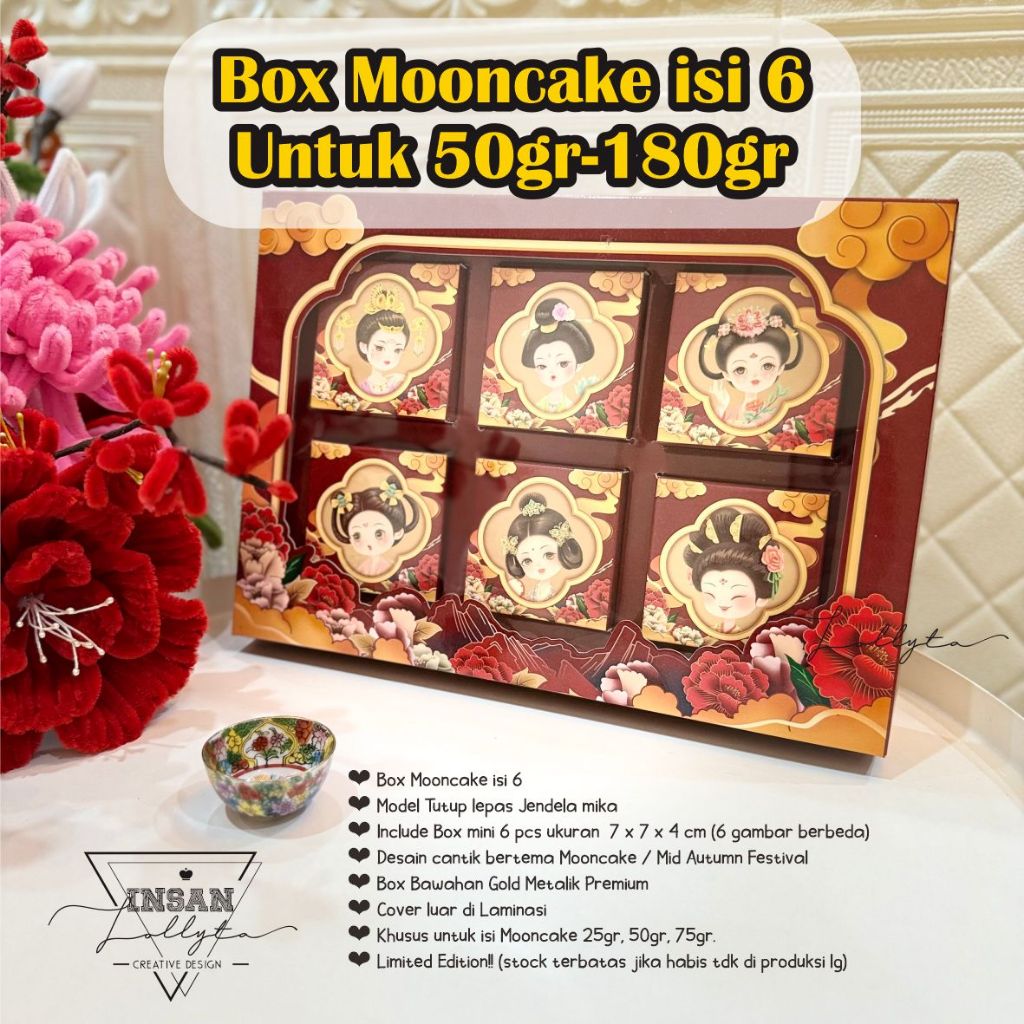 Jual Box Mooncake isi 6 untuk 25-75gr / Box isi 6 Mid Autum Festival ...