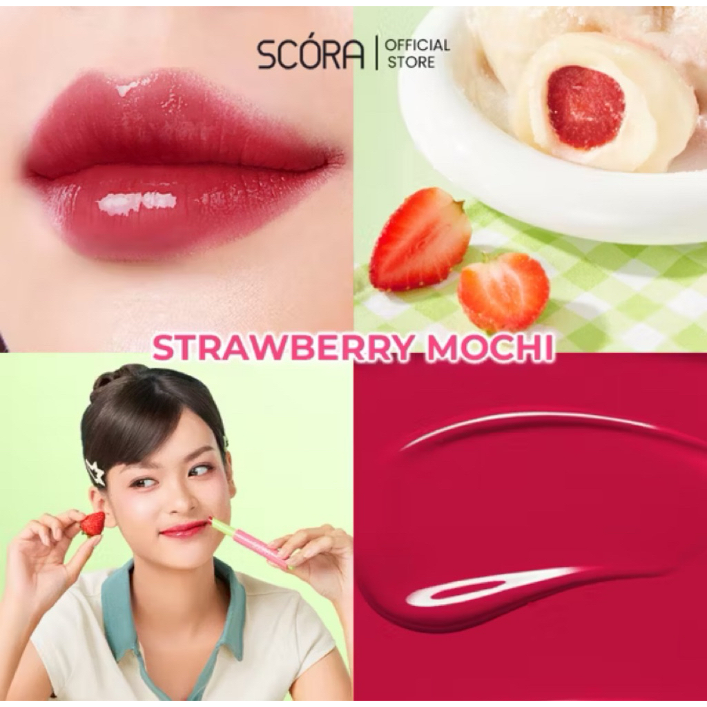 Jual [ORI&NEW] SCORA Bloop Pop Gloss Balm 2 gr shade strawberry mochi ...