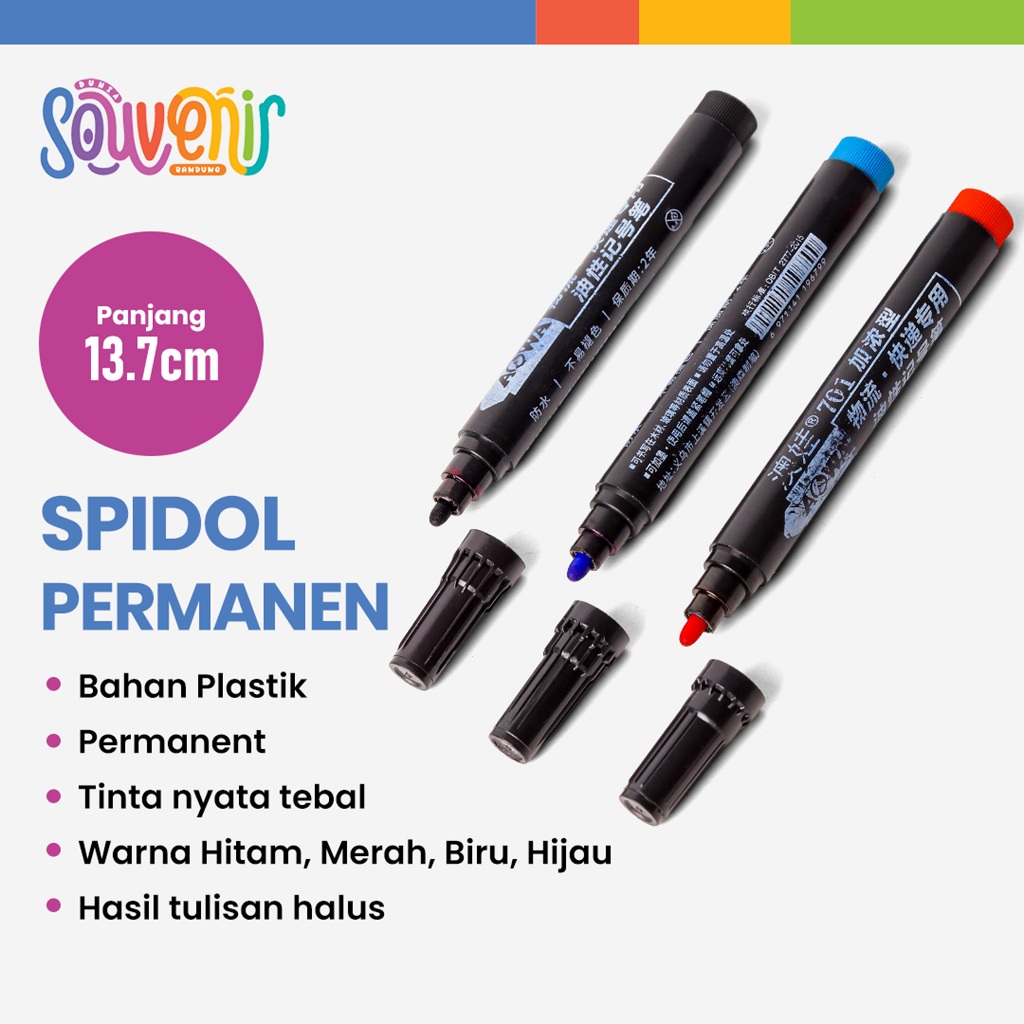 Jual Spidol Permanent Marker | Spidol Permanen Tinta Minyak Tahan Air ...