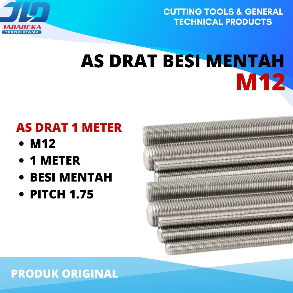 Jual As Drat Besi Mentah M12 As Long Drat Besi Mentah Panjang 1 Meter ...