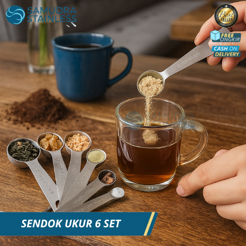 Jual SUBRON Sendok measuring spoons stainless takar sendok ukur set ...