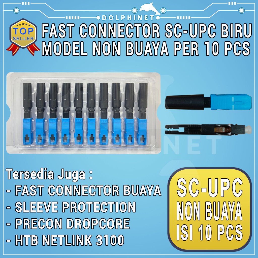 Jual Fast Connector SC UPC Fiber Optik Bukan Buaya 1 Pack 10 Pcs / Fast Konektor SC/UPC Fiber ...