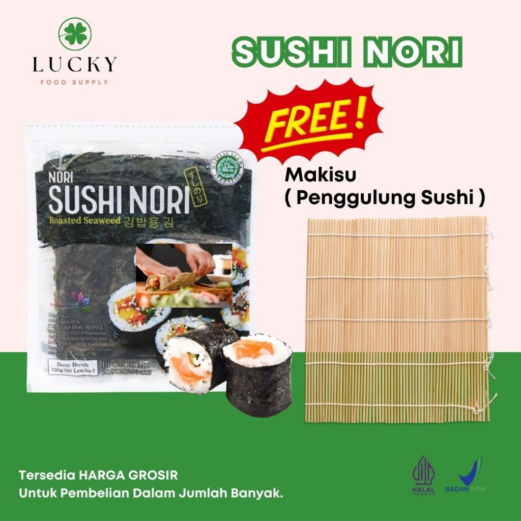 Jual Sushi Nori Gold JSF | Rumput Laut Panggang Java Super Food |10/20 ...