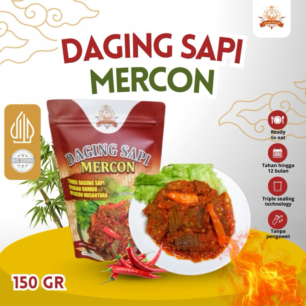Jual Daging Sapi Mercon Pedas 150gr | Lauk Pauk Nusantara Siap Saji ...