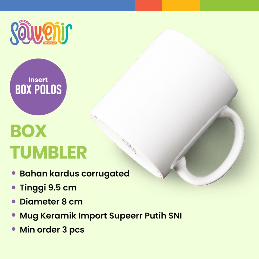 Jual mug import POLOS + BOX POLOS CORRUGATED souvenir ultah kado ulang ...