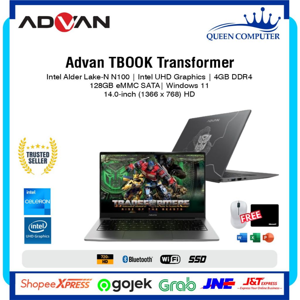 Jual Laptop Advan TBOOK X TRANSFORMER Celeron N100 4GB 128GB W11 Home ...