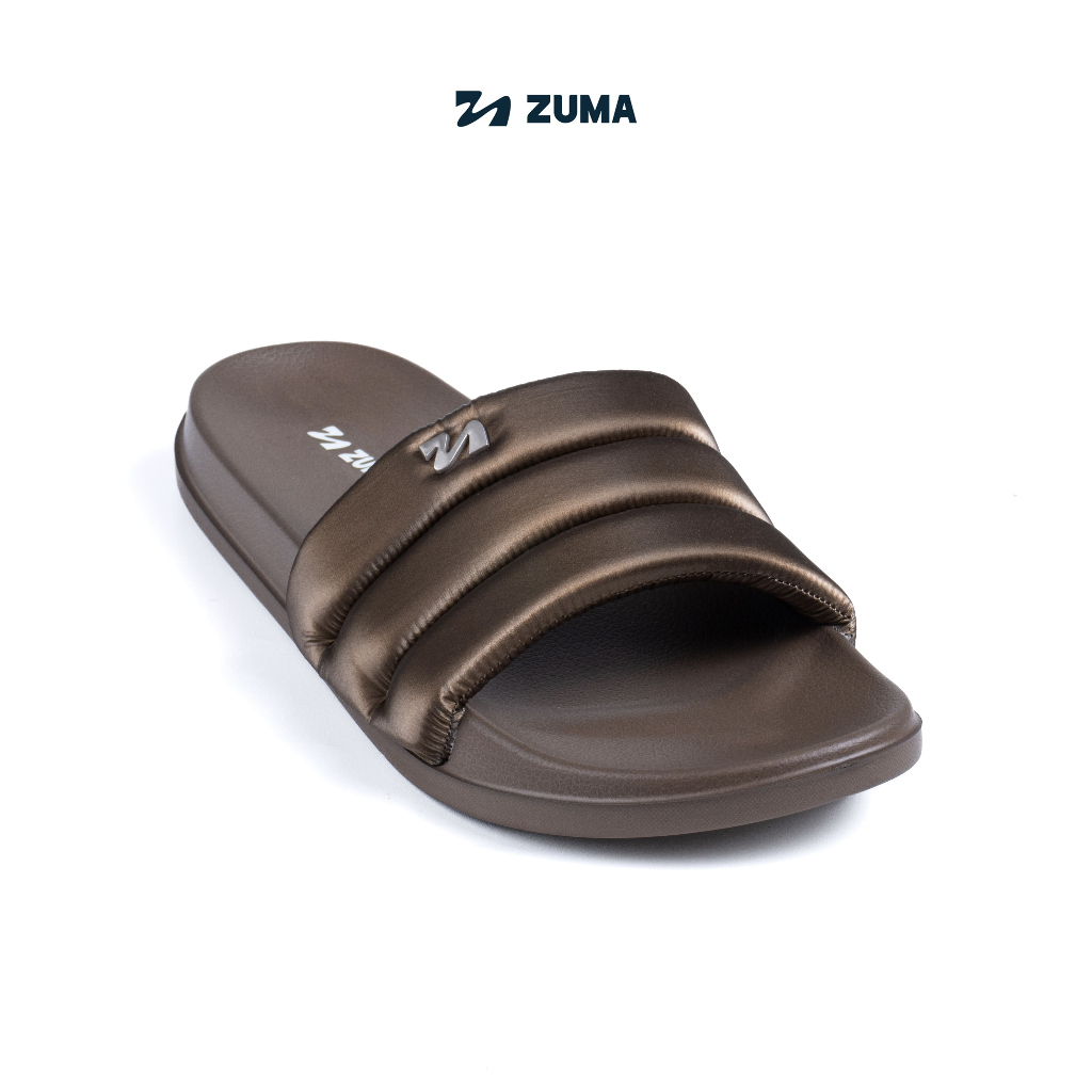 Jual Zuma Women Slide Puffy 8 Bronze, Sandal Slop Wanita Karet Slip On ...