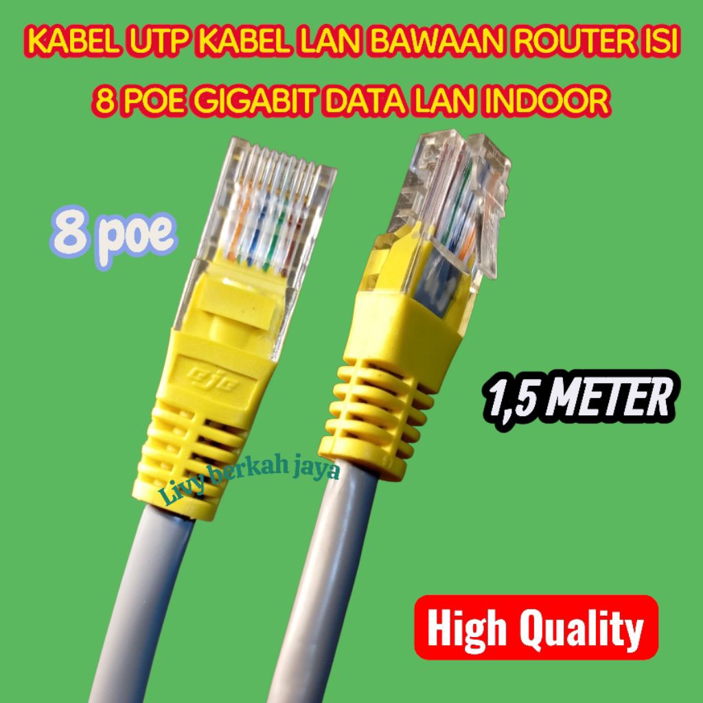 Jual KABEL UTP KABEL LAN BAWAAN ROUTER ISI 8 POE GIGABIT DATA LAN ...