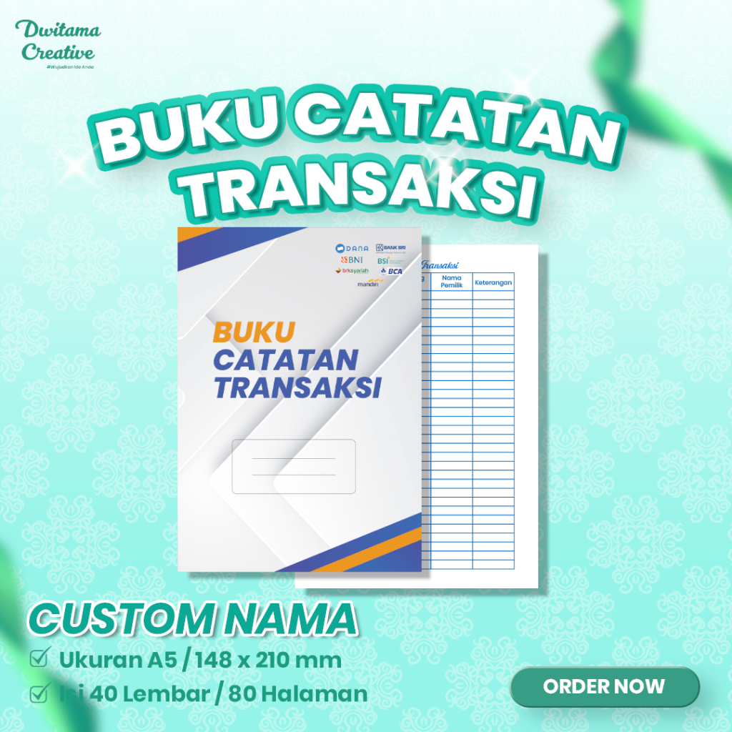 Jual BUKU CATATAN TRANSAKSI AGEN BRILINK/BUKU KAS BRILINK/AGEN BSI/AGEN ...