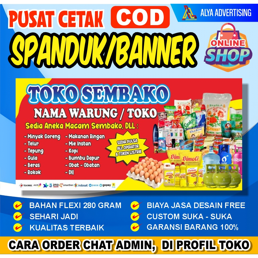 Jual Banner/cetak banner/Spanduk Warung/Toko Sembako Bahan Flexy 280 ...