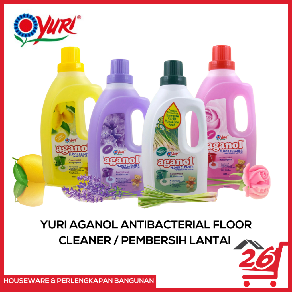 Jual Yuri Aganol Antibacterial Floor Cleaner Pembersih Lantai Botol ...