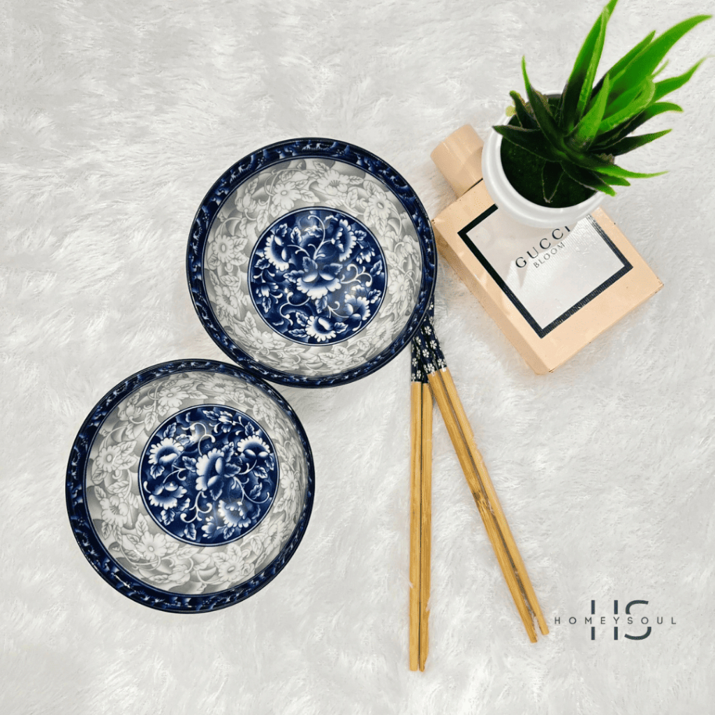 Jual Mangkok Set Cantik Bunga Biru | Shopee Indonesia