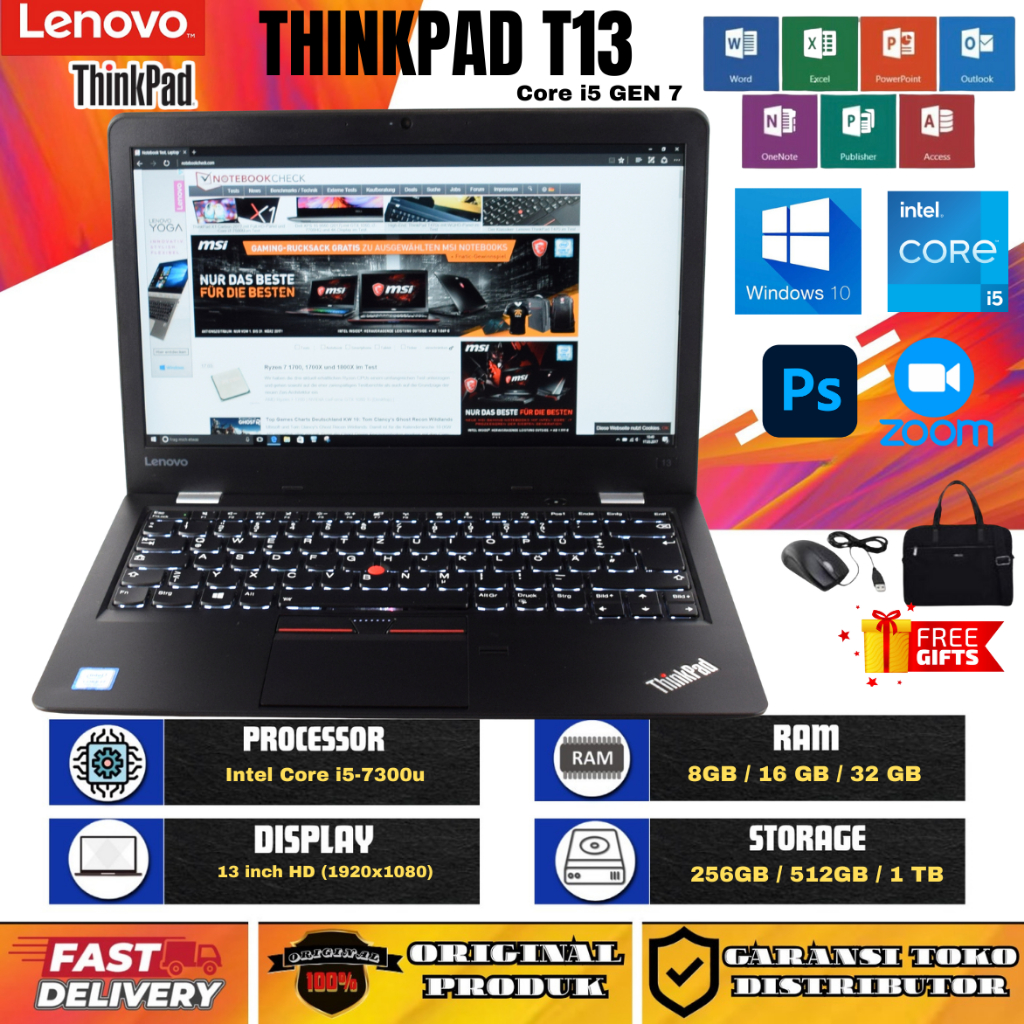 Jual Laptop LENOVO THINKPAD T13 i5 GEN 7 RAM 16GB/512SSD MULUS ...