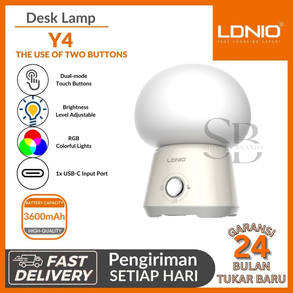 Jual SMART DESKTOP LDNIO Y4 NIGHT LAMP RGB AMBIENT LIGHT 3600mAh ...