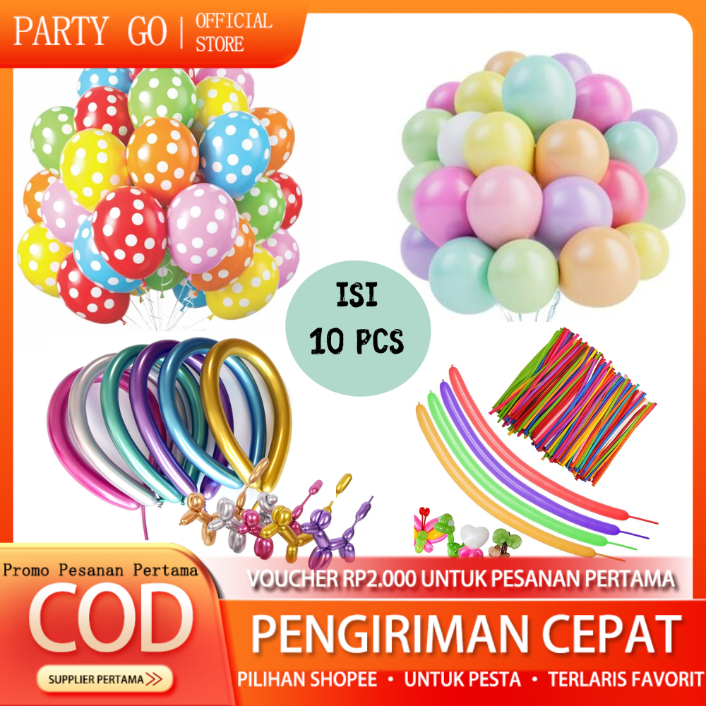 Jual Balon Latex Mix Ukuran 12 Inch Balon Doff Metalik Chrome Macaron ...