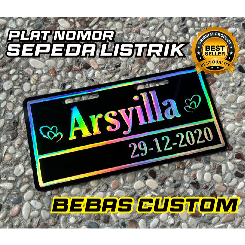 Jual Plat nomor sepeda listrik custom bahan acrylic baut universal ...