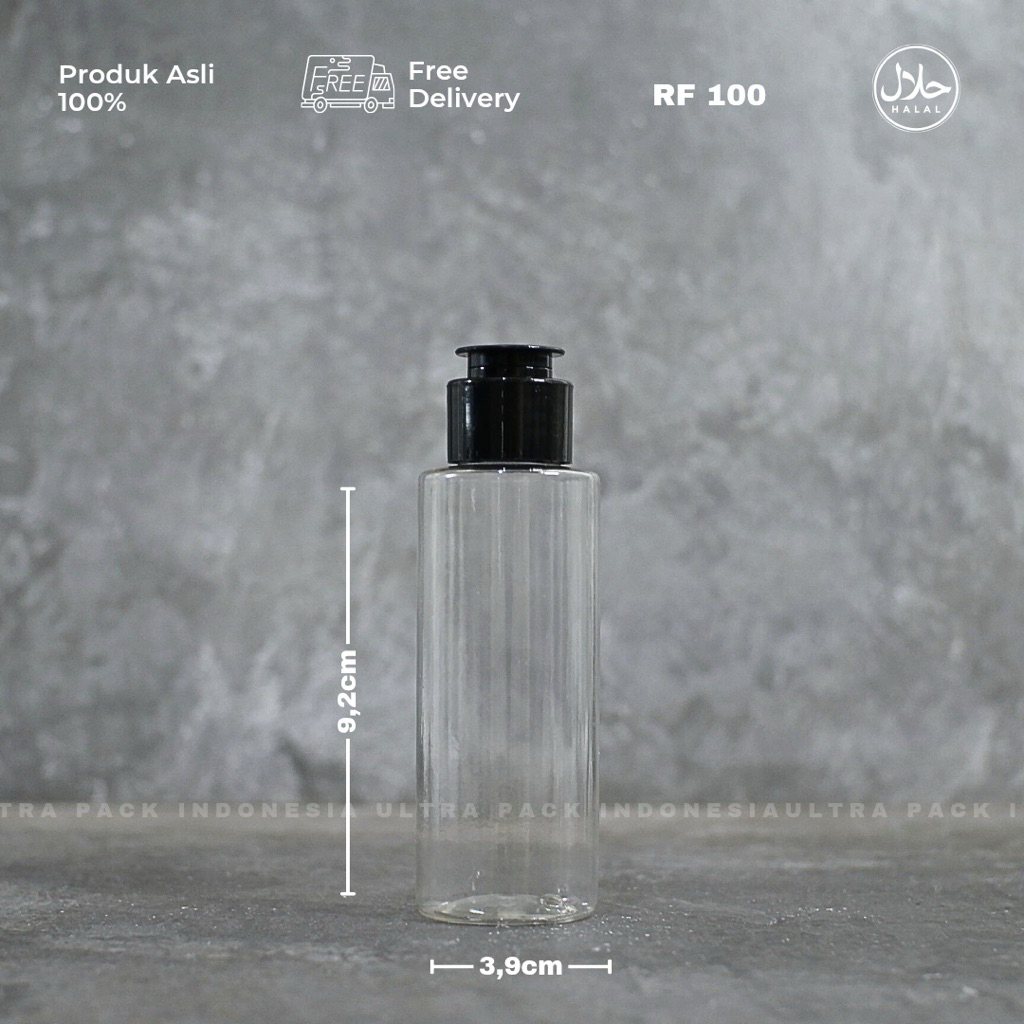 Jual KEMASAN BOTOL FLIPTOP ISI ULANG - BOTOL PET RF 100ML CLEAR + FLIP ...