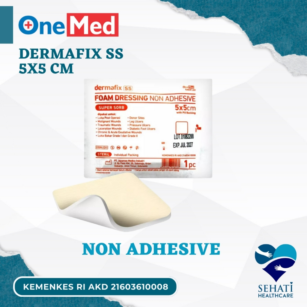 Jual Onemed Dermafix SS OneMed Non Adhesive Foam Dressing Plester Luka ...