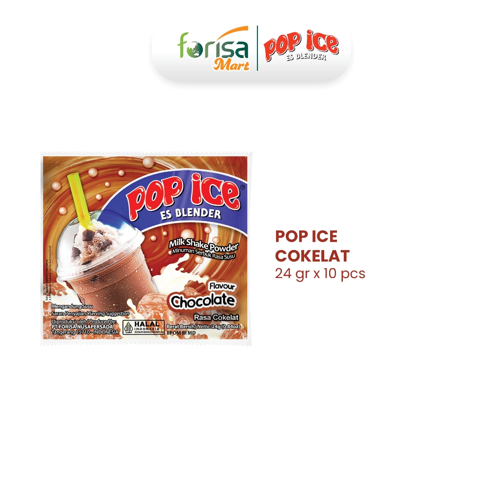 Jual Pop Ice Milk Shake Powder Rasa Cokelat | Renceng - 25gr x 10 ...