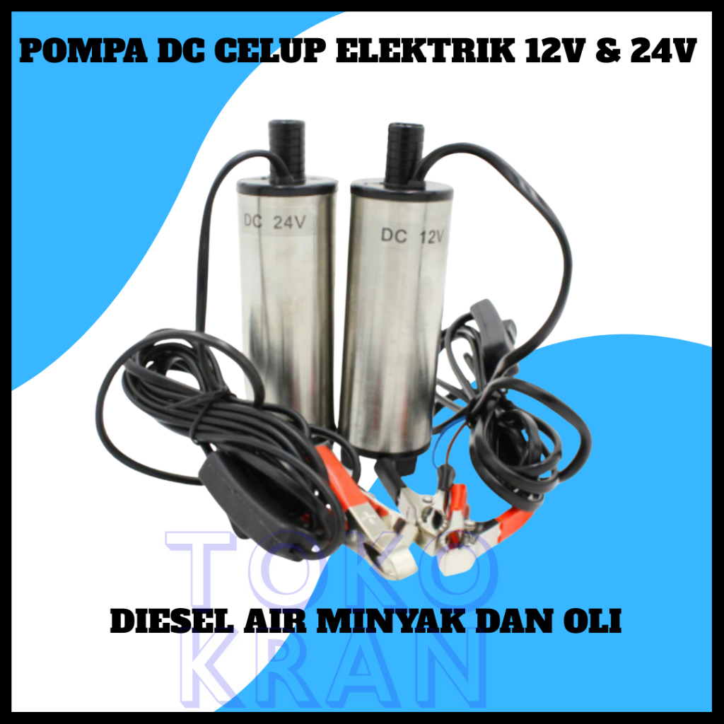 Jual Pompa Celup Mini DC 12V/24V 51mm Serbaguna DIESEL AIR MINYAK OLI ...
