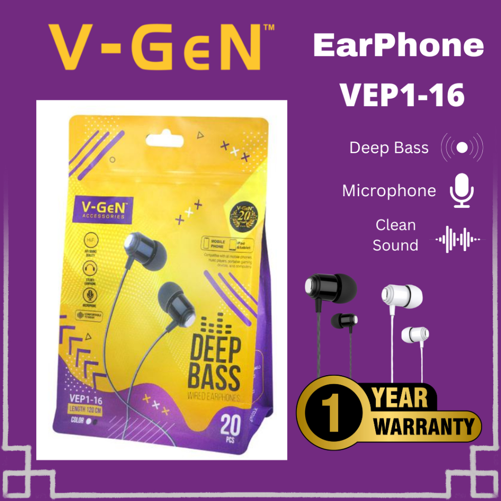 Jual V-GEN Headset VEP1-16 1 Pack Isi 20Pcs Wired Handsfree | Shopee ...