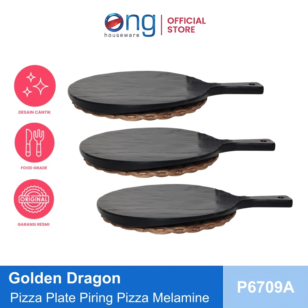 Jual Ong Houseware - Pizza Plate Piring Pizza Melamine 9 Inch Golden ...