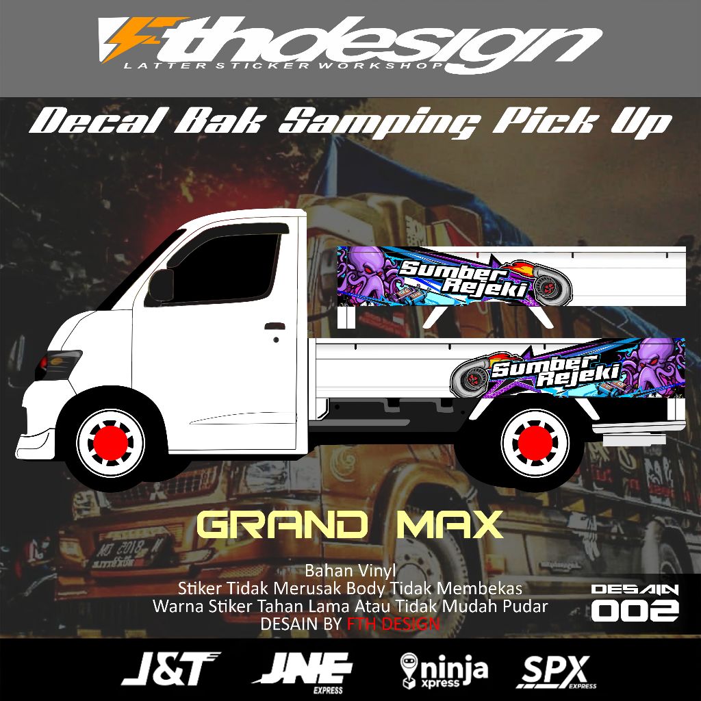 Jual [FTH 002] STIKER MOBIL BAK SAMPING GRANMAX FUTURA L300 DMAX HIL ...