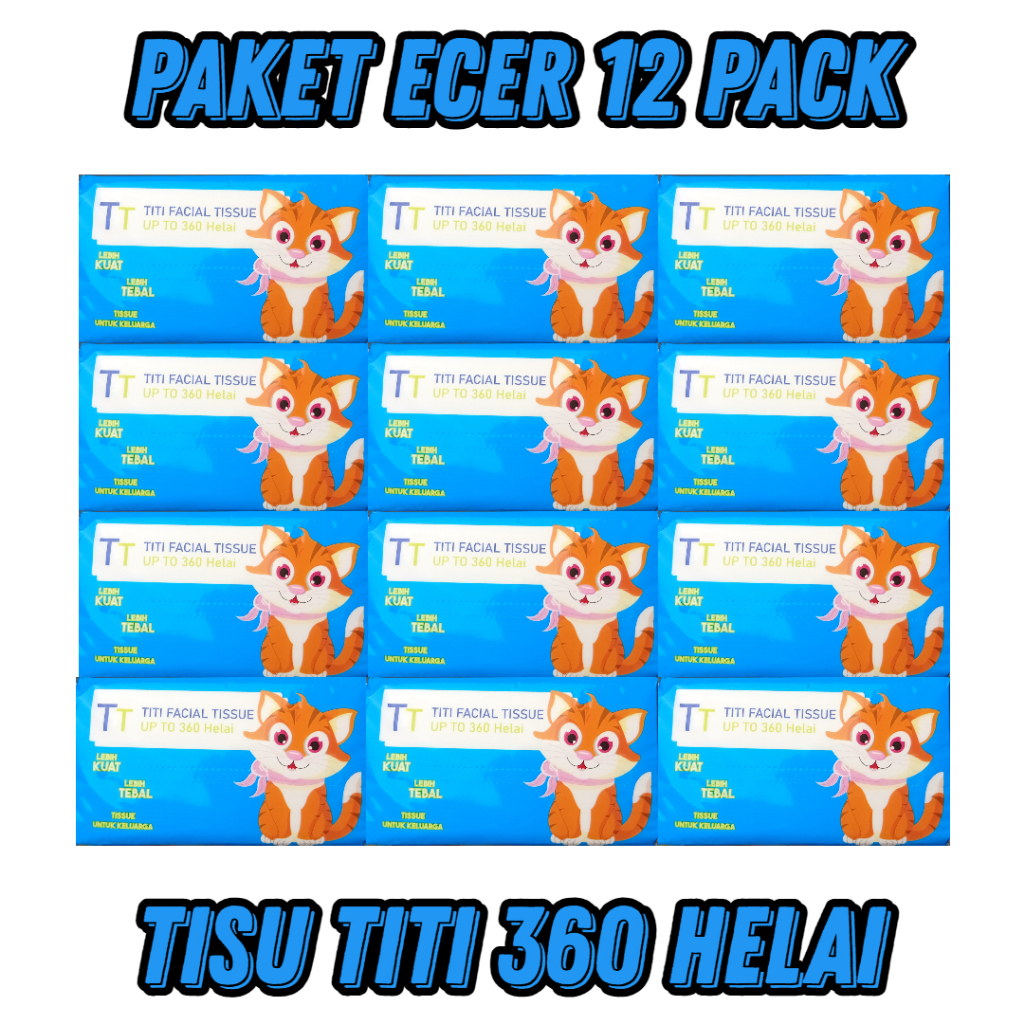 Jual ( PAKET 12 PCS )Titi Facial Tissue 360 Helai Alami Kuat dan Lembut ...