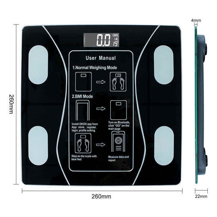 Jual Timbangan Badan Digital Bluetooth Tempered Glass Smart Body Fat ...
