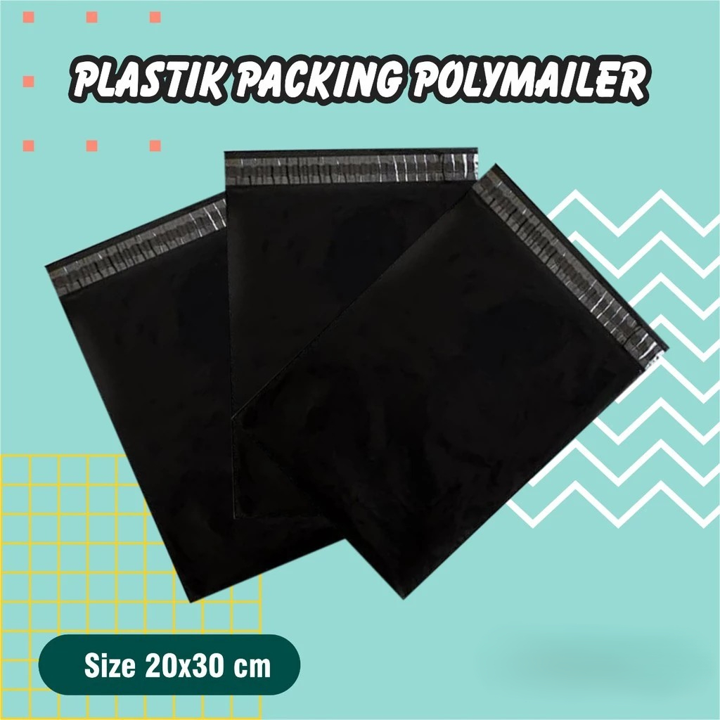 Jual [100 PCS] PLASTIK POLYMAILER PACKING PACKAGING OLSHOP HITAM TEBAL ...
