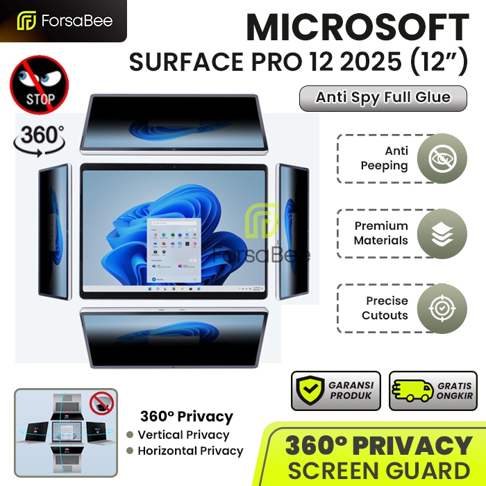 Jual FORSABEE - 360 Anti Spy Screen Protector untuk Microsoft Surface ...