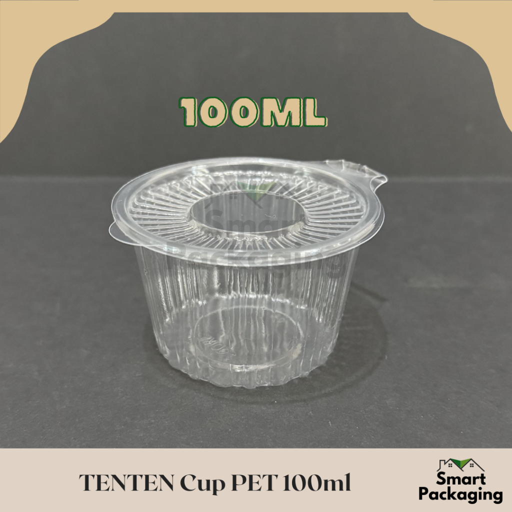 Jual [ISI 50 PCS] TENTEN Cup PET 100ml / Cup Plastik Kecil 100 ml Garis ...