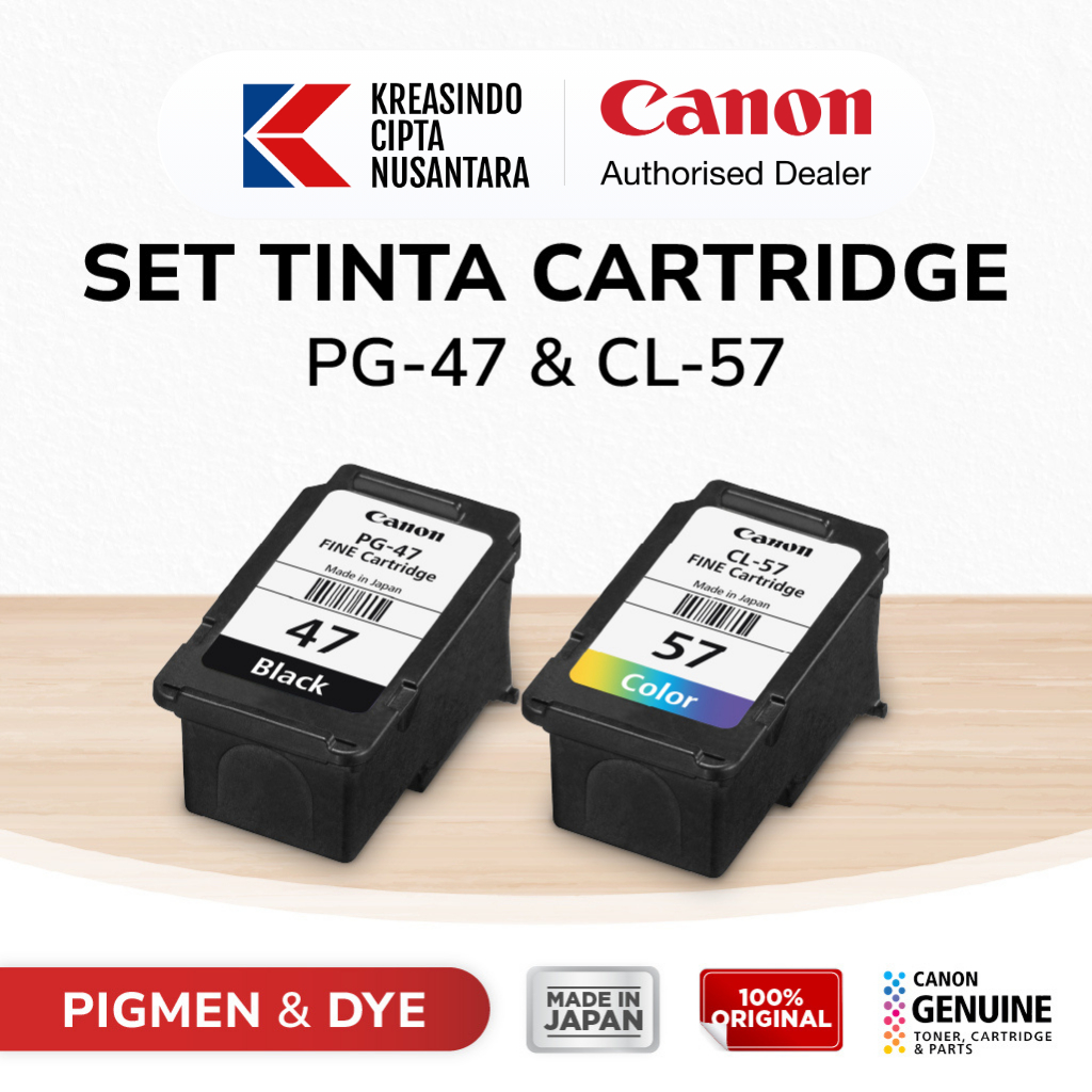 Jual Canon PG 47 & CL 57 Tinta Original 1 Set - Tinta Canon E410 E470 ...