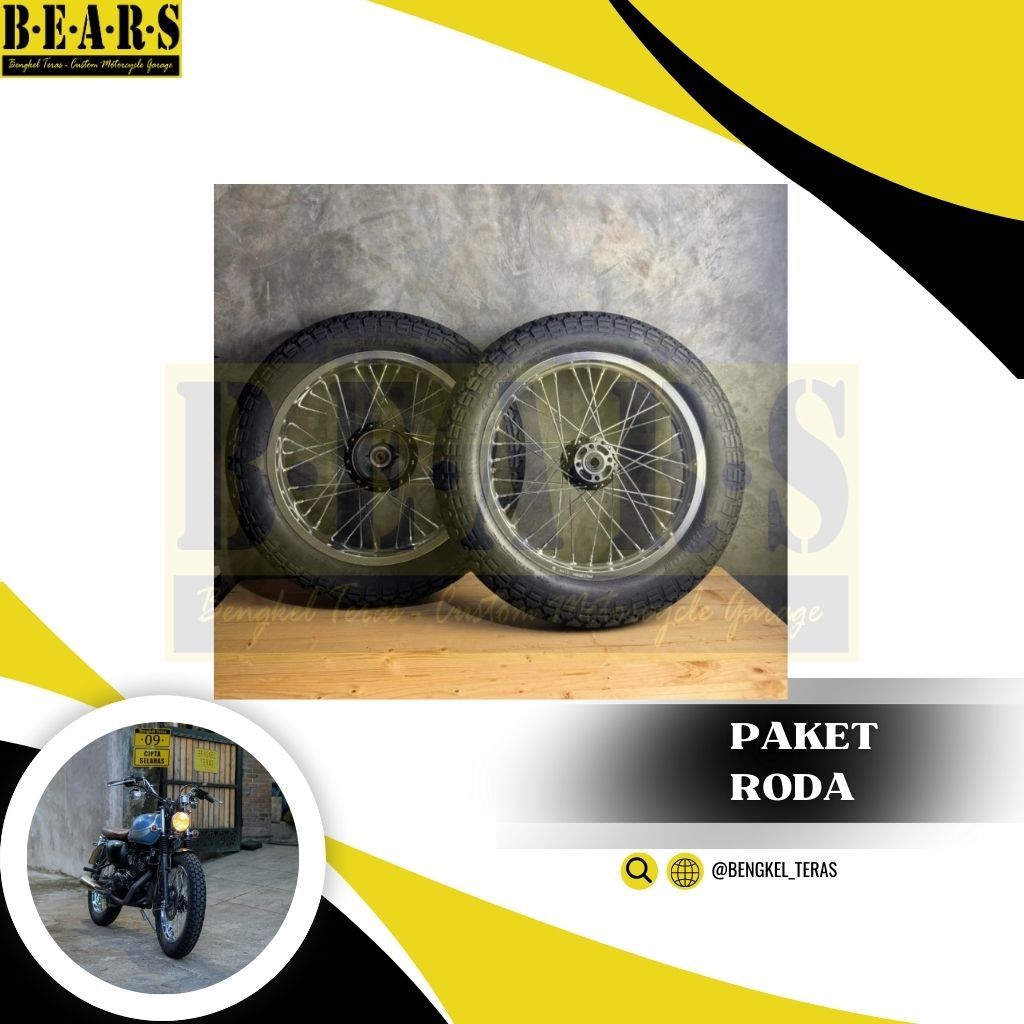 Jual Paket Roda Upgrade Kawasaki W175 Tromol + Velg + Ban | Shopee ...