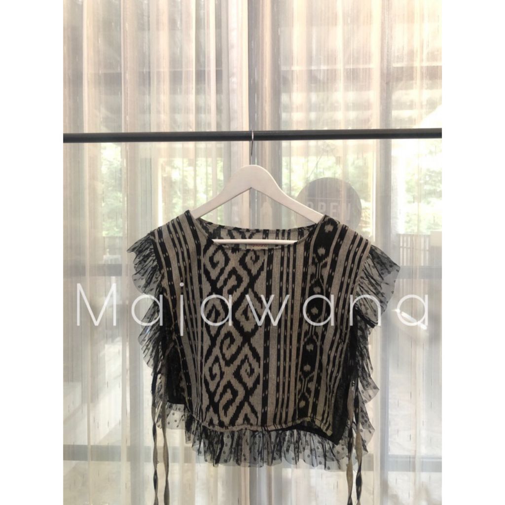 Jual VEST TENUN CROP MIX TILE ROMPI TENUN EKSKLUSIF CARDIGAN TENUN ...