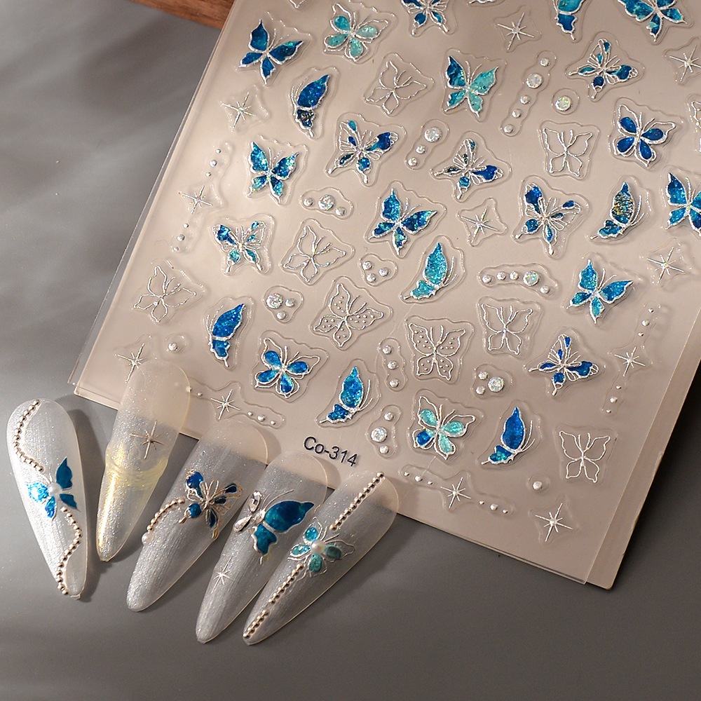 Jual Gyo-uL Sticker Nail Holo Aurora Butterfly | Stiker Kuku Kupu Kupu ...