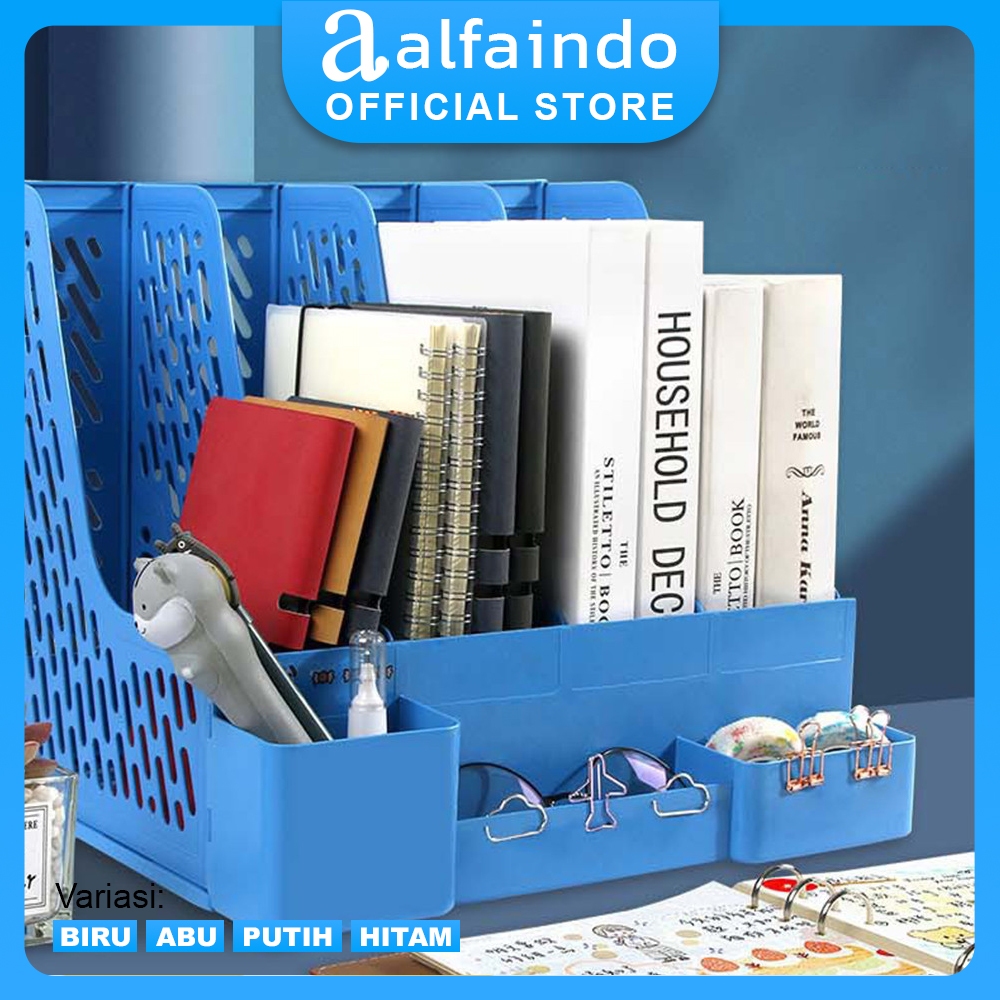 Jual Desk Organizer File Penyimpanan Serbaguna Rak Meja Buku Dengan ...
