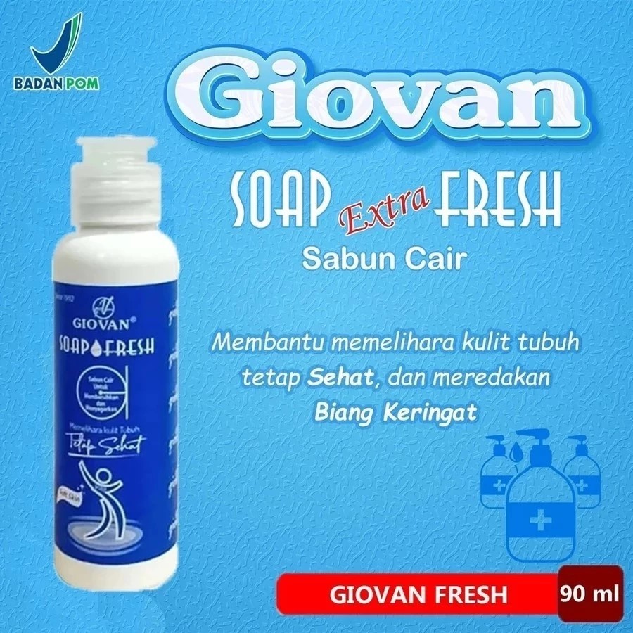 Jual Giovan Soap Fresh Biru 90ML MEREDAKAN biang keringat | Shopee ...
