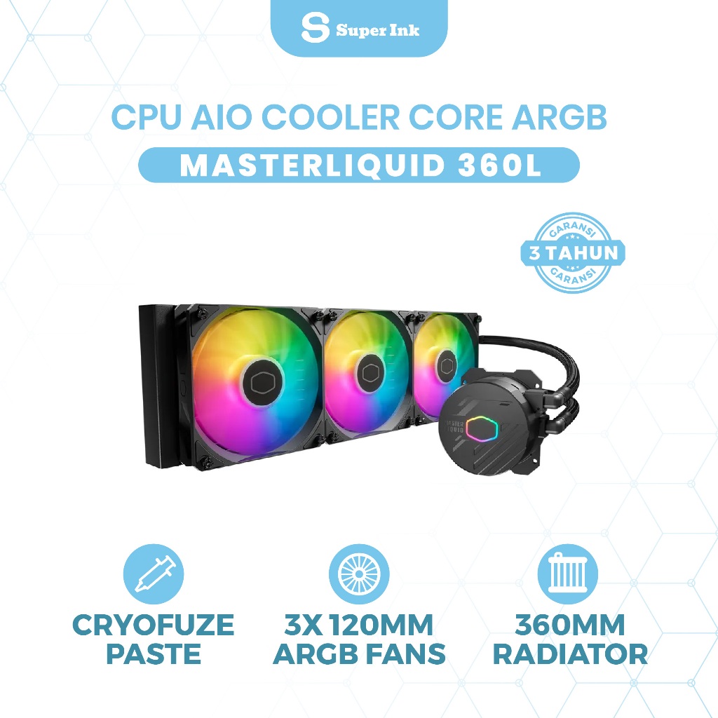 Jual Cooler Master AIO CPU Masterliquid ML360L Core ARGB Radiator 360MM ...