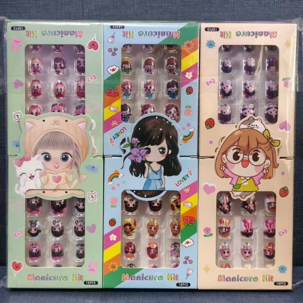Jual PAKET 1 PACK (12 KOTAK) MAINAN KUKU - KUKUAN BOX MOTIF KARAKTER ...
