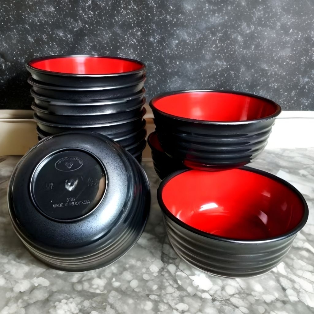 Jual [PROMO] 12 Pcs Mangkuk Ramen Hitam Merah / Mangkok Ramen Jepang ...