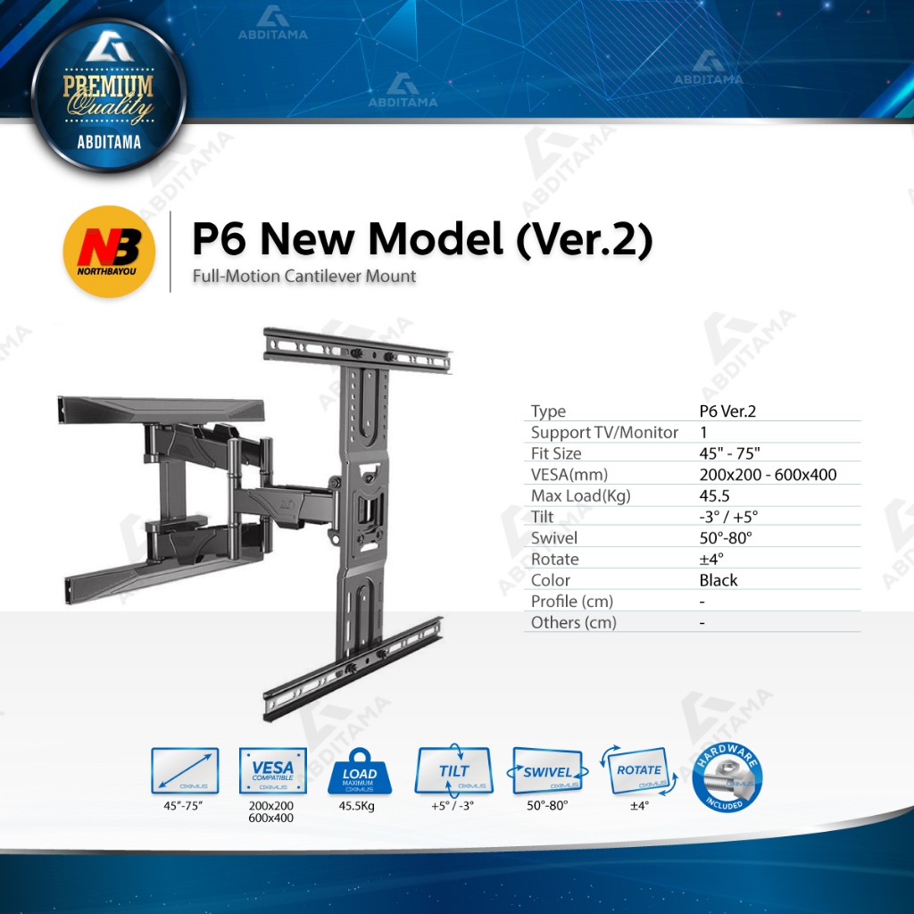Jual Bracket TV Monitor LED LCD North Bayou NB P6 NBP6 | NB E200 ...