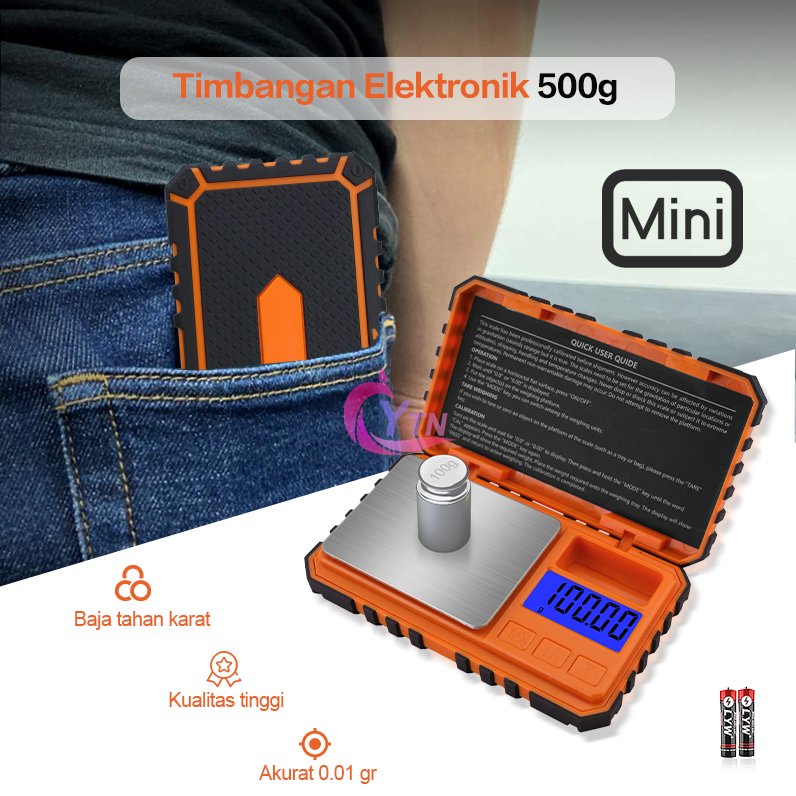 Jual Timbangan Mini Digital 500gr/0.01gr/Timbangan Emas Pocket Scale ...